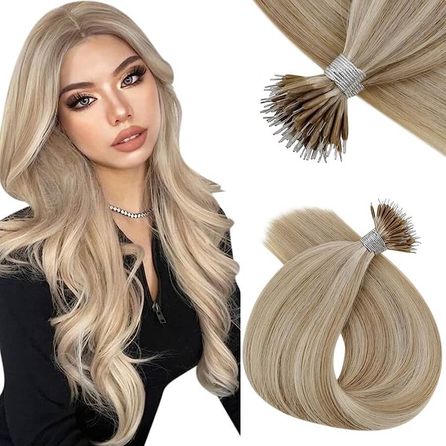 Micro Nano Ring Hair Extensions Φυσική Τρίχα Remy Καστανοκόκκινο No 34 ...