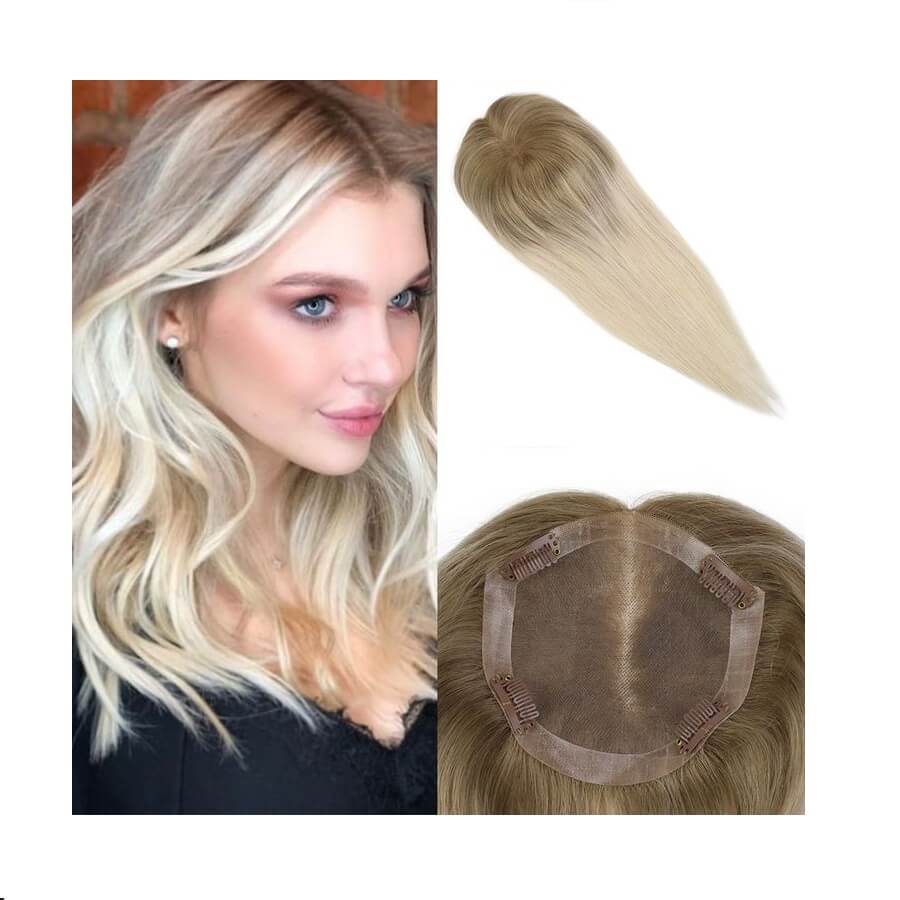 Topper-Τουπέ Φυσική Τρίχα Ombre No T6/613 – Romylos All About Hair